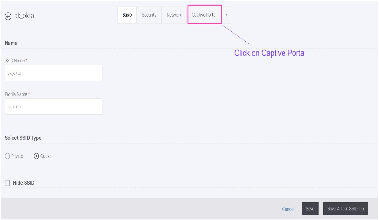 Authenticate Users With Okta in Captive Portal