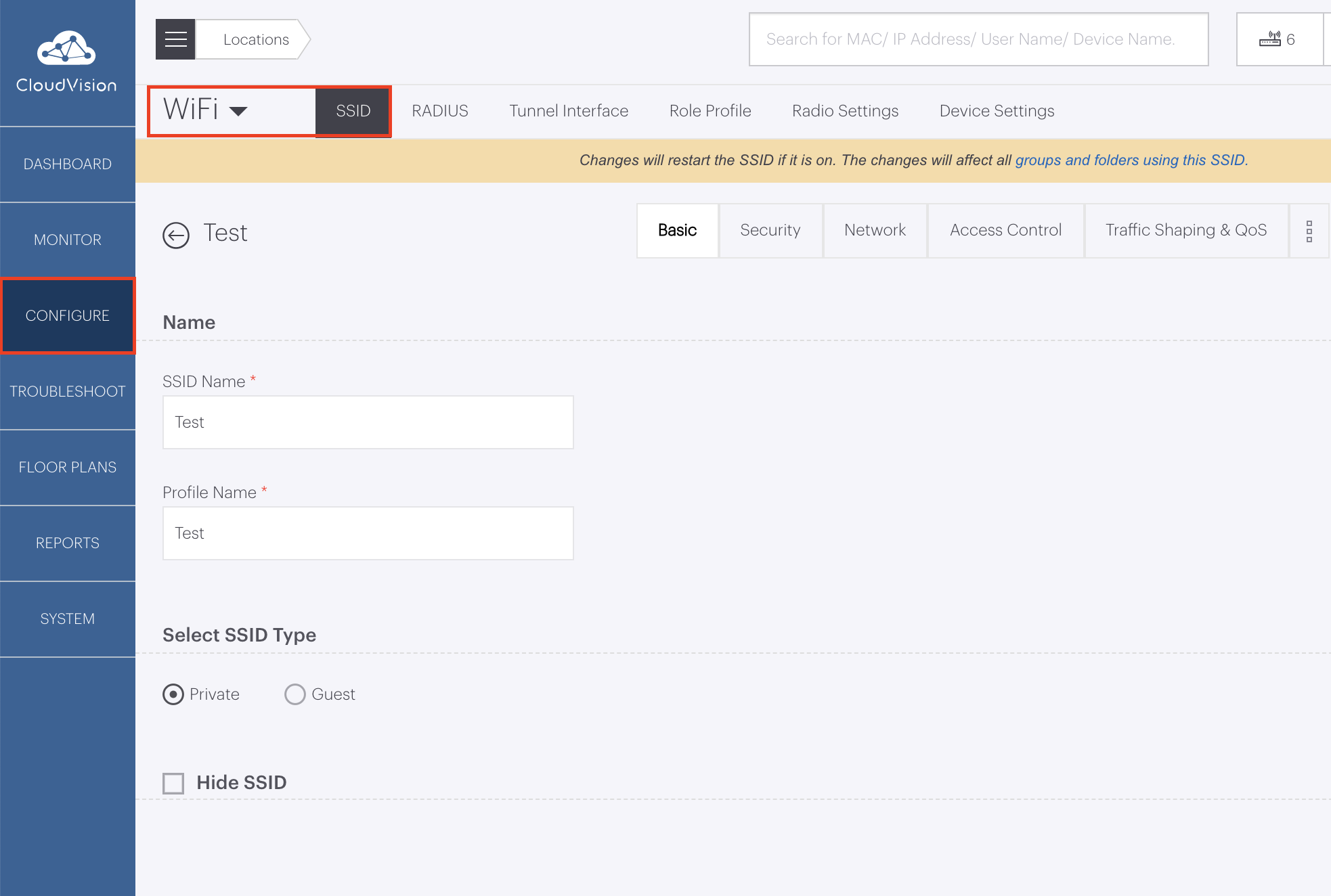 How to configure an SSID on Arista APs in CloudVision WiFi