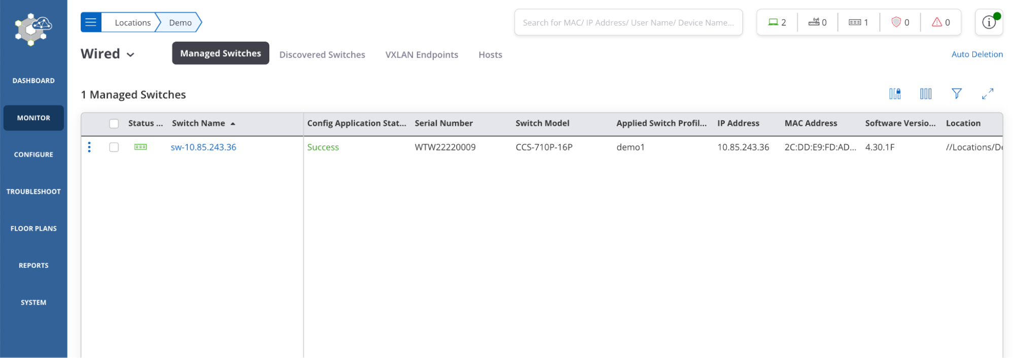 Onboarding, Managing, and Configuring Switches in CV-CUE