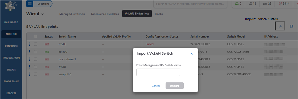 Onboarding, Managing, and Configuring Switches in CV-CUE