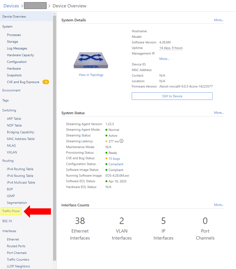 Configuring Traffic Flows using sFlow in CVP (Cloudvision Portal)