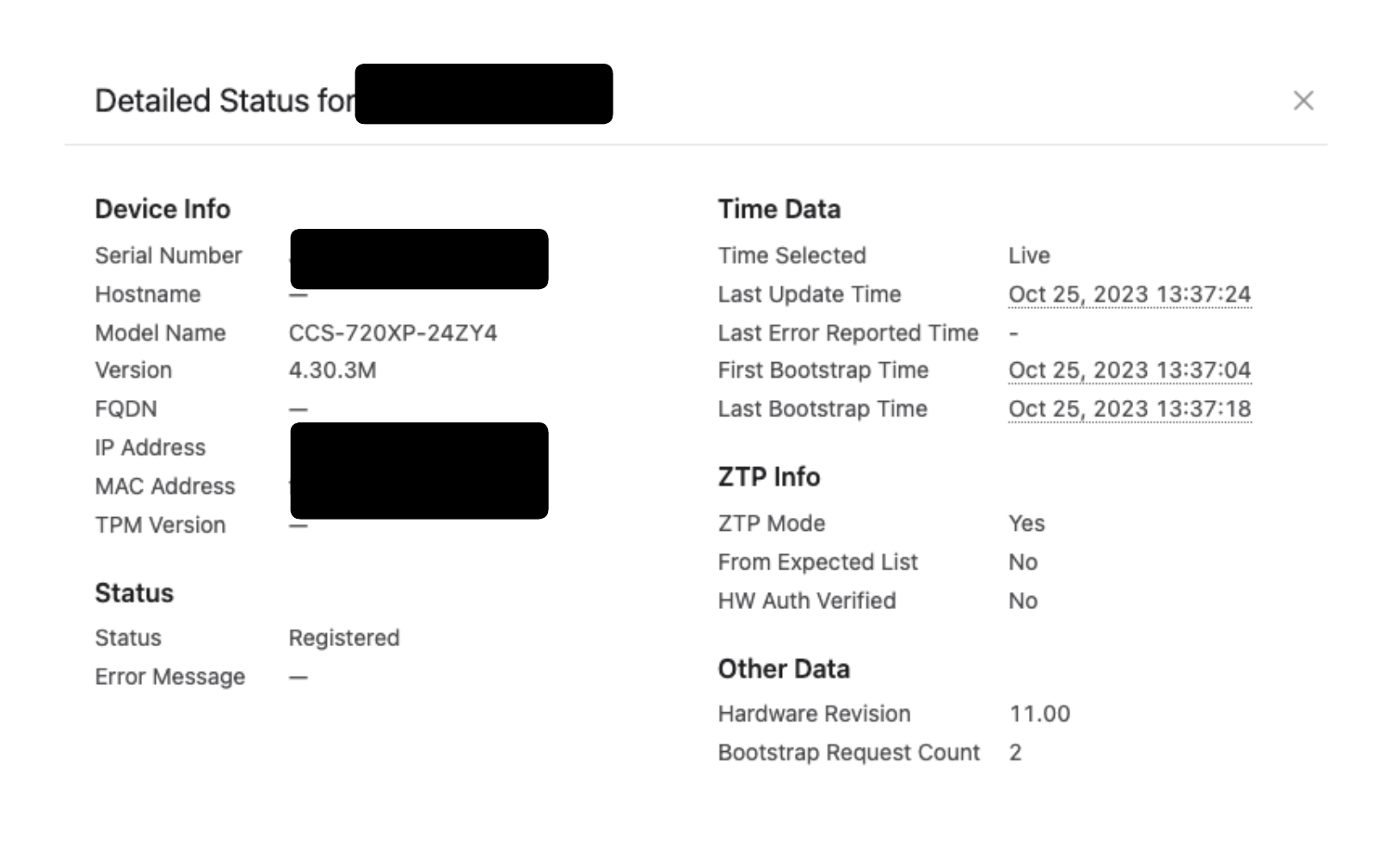 Zero Touch Provisioning Using An Embedded Token