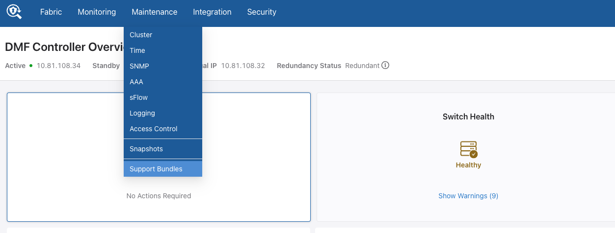 CCF/DMF Support Bundle