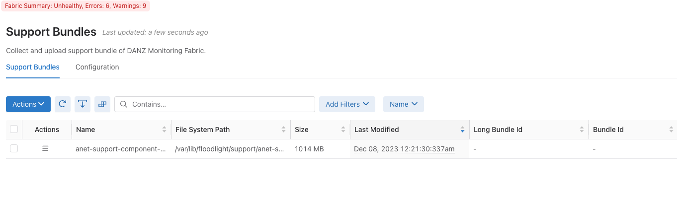 CCF/DMF Support Bundle