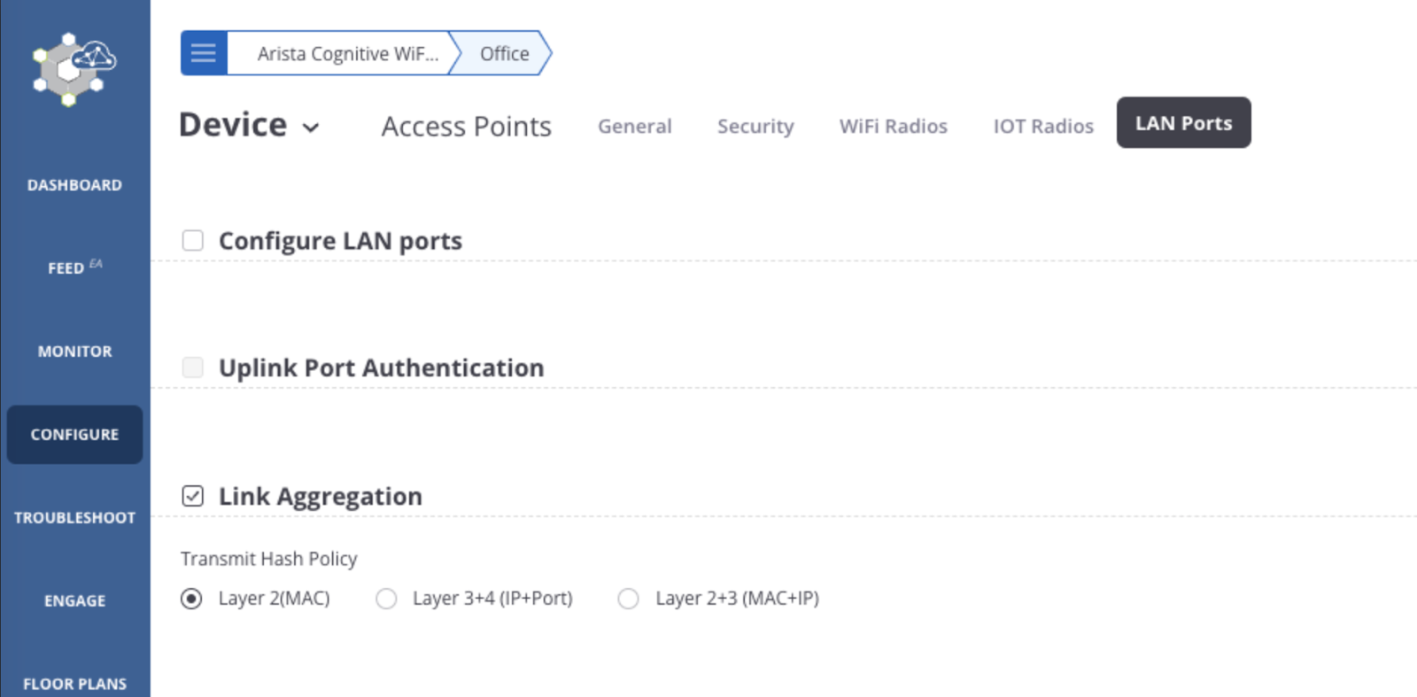 Configuring Port-Channel with LACP for Arista APs and EOS Switches