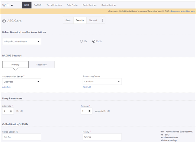 Integration with Aruba ClearPass