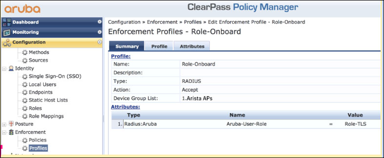 Integration with Aruba ClearPass