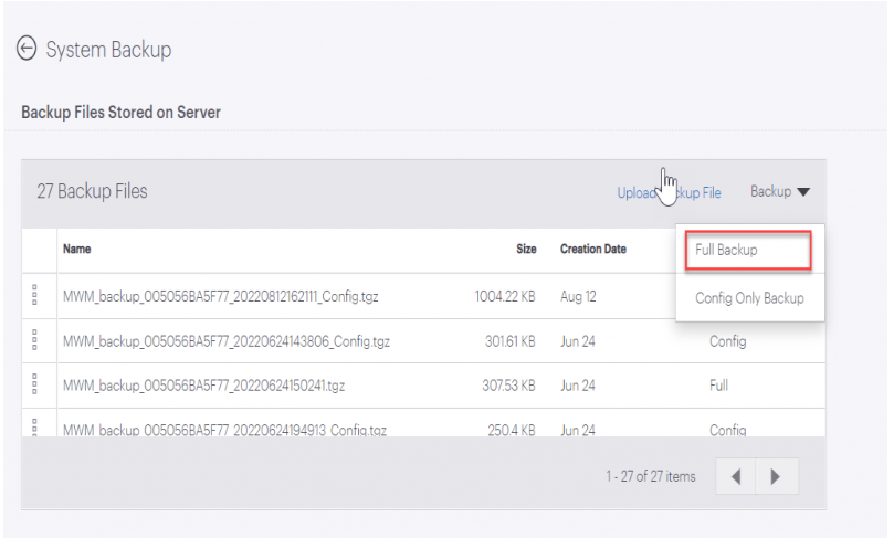System Backup and Restore