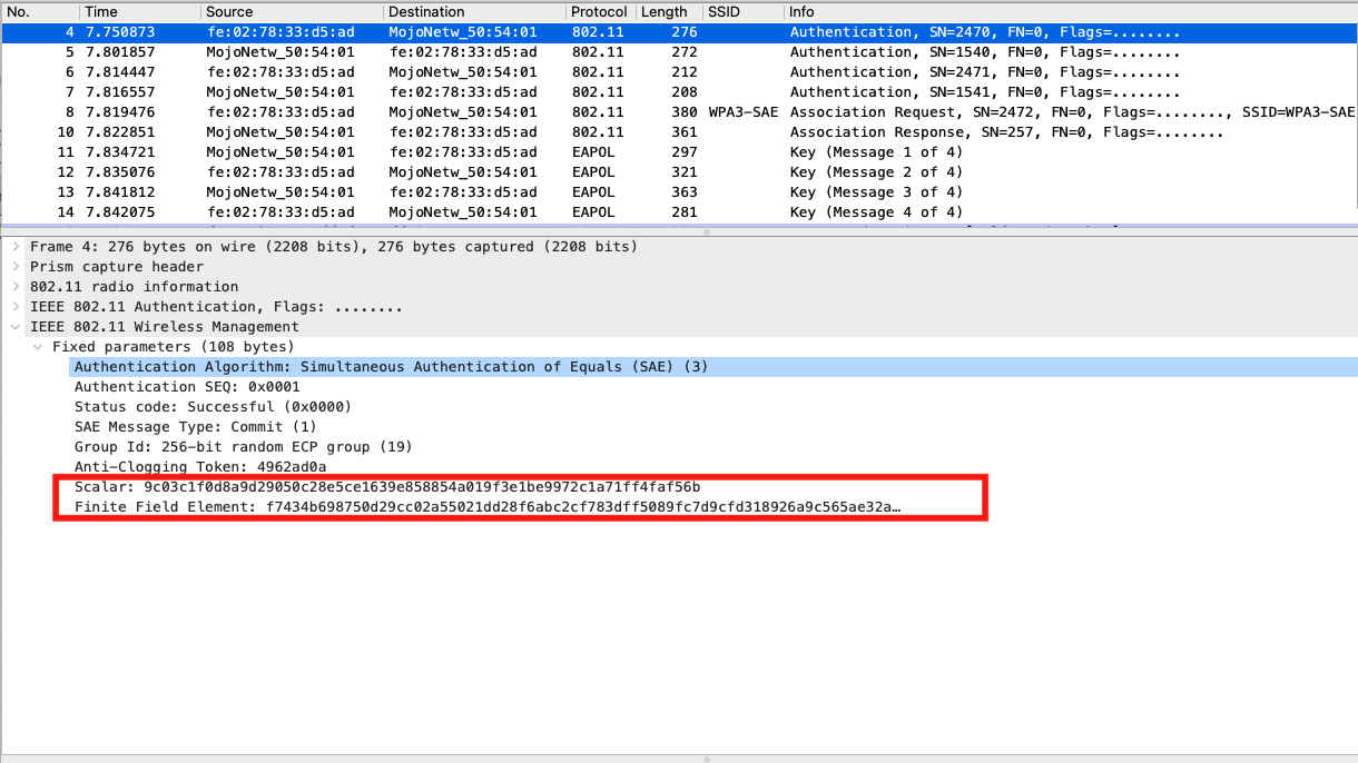 WPA3 Personal - Simultaneous Authentication of Equals(SAE)