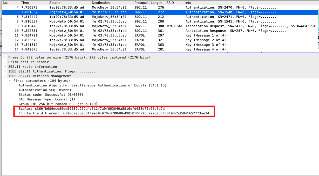 WPA3 Personal - Simultaneous Authentication of Equals(SAE)