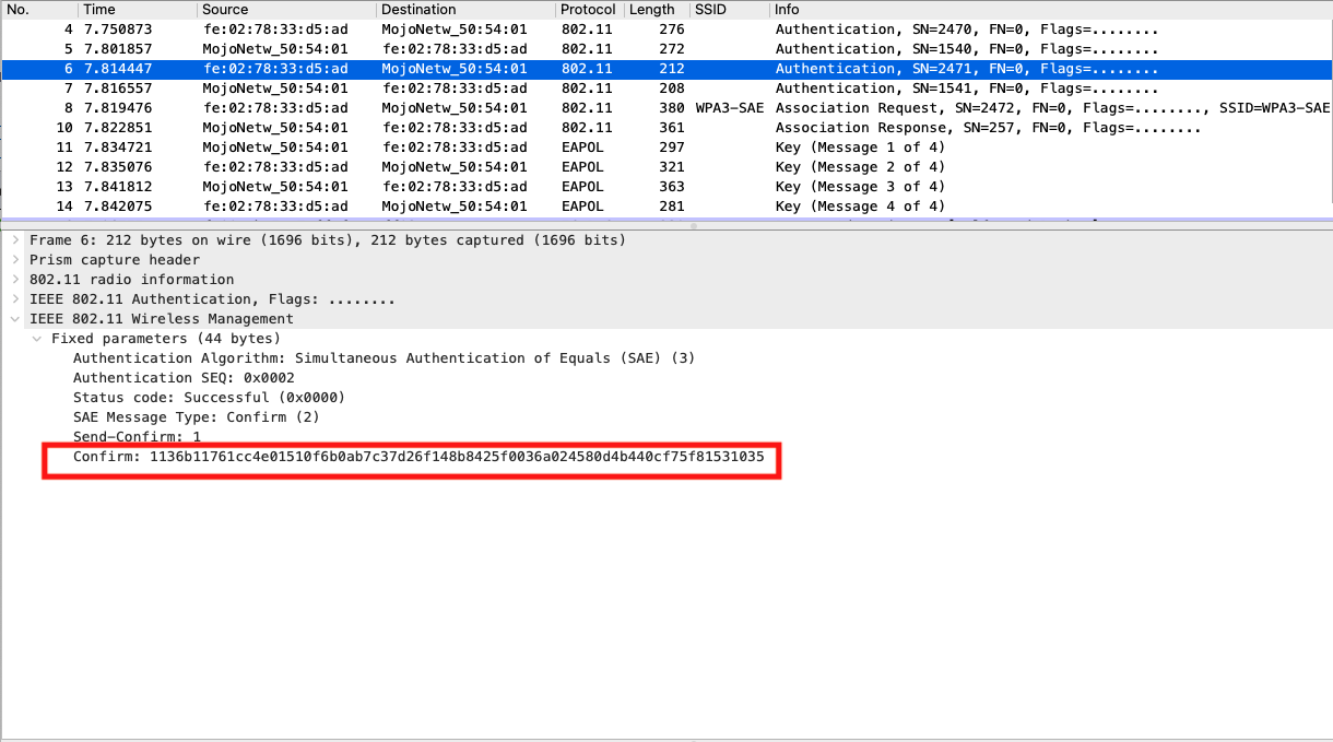 WPA3 Personal - Simultaneous Authentication of Equals(SAE)