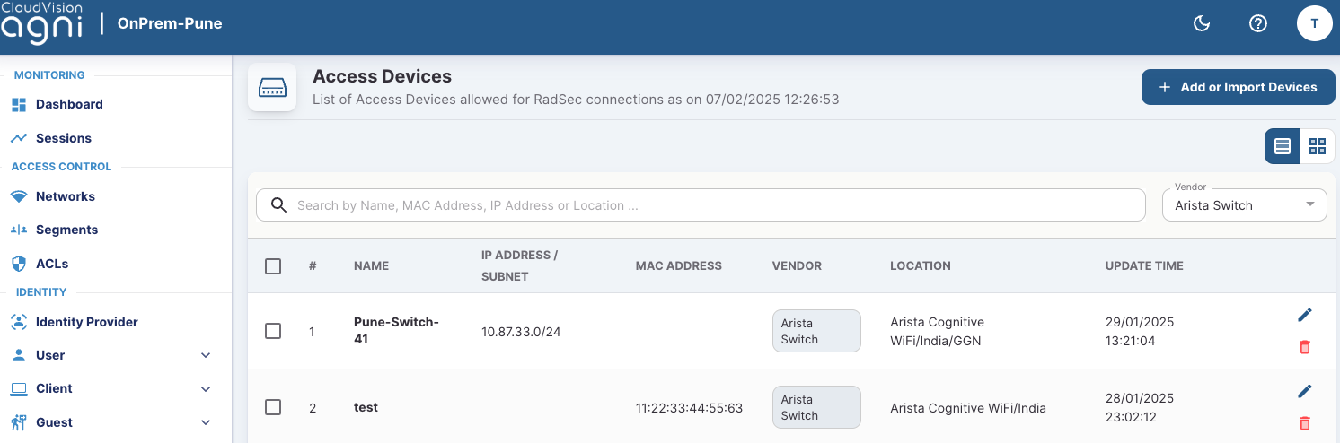 Integration of AGNI - CloudVision Portal