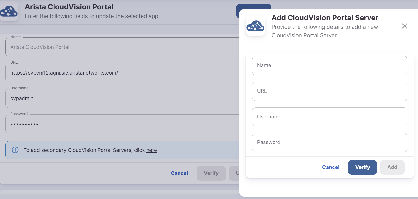 Integration of AGNI - CloudVision Portal