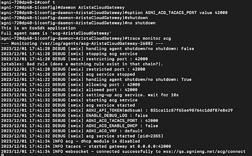 Configuring TACACS+ with AGNI