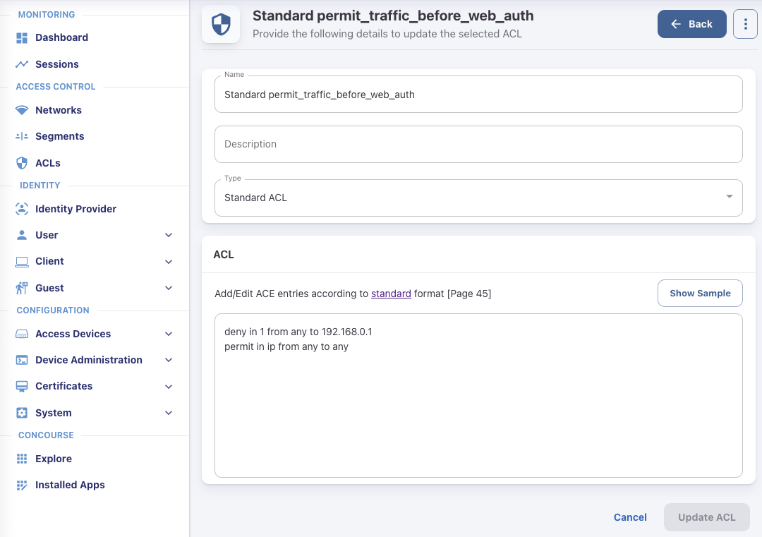 802.1X and ACLs with AGNI
