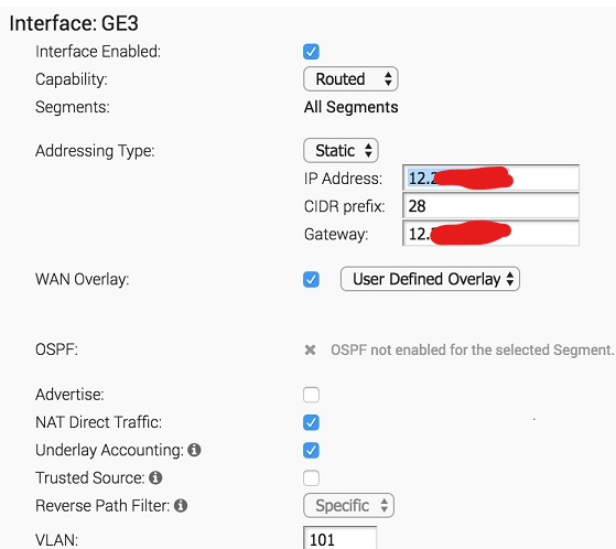 Velocloud SD-WAN Edge Interface Types and WAN Overlay