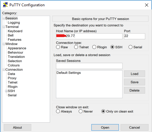 How to access an Cloud Edge via CLI from Windows/Putty